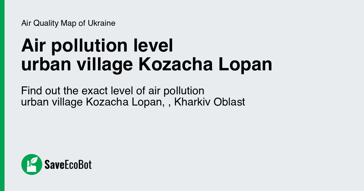 Air quality in the urban village Kozacha Lopan, Kharkiv Oblast, Ukraine ...