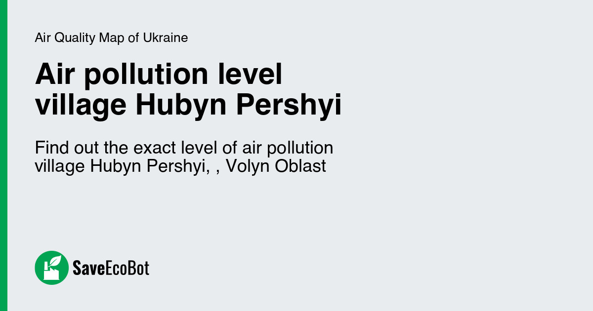 Air quality in the village Hubyn Pershyi, Volyn Oblast, Ukraine: air ...