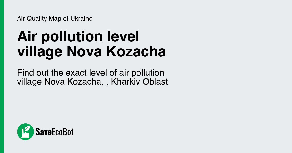 Air quality in the village Nova Kozacha, Kharkiv Oblast, Ukraine: air ...