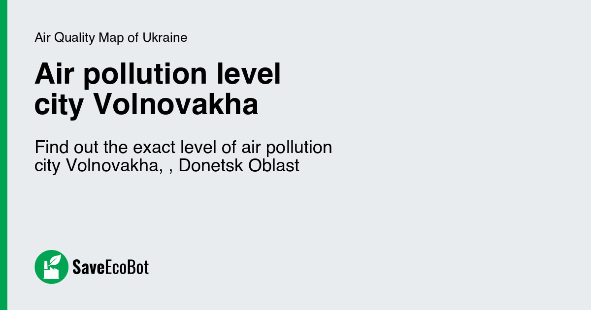 Air quality in the city Volnovakha, Donetsk Oblast, Ukraine: air ...